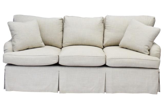 Avery Boardman Custom Made Sofa W Linen Upholstery Auction