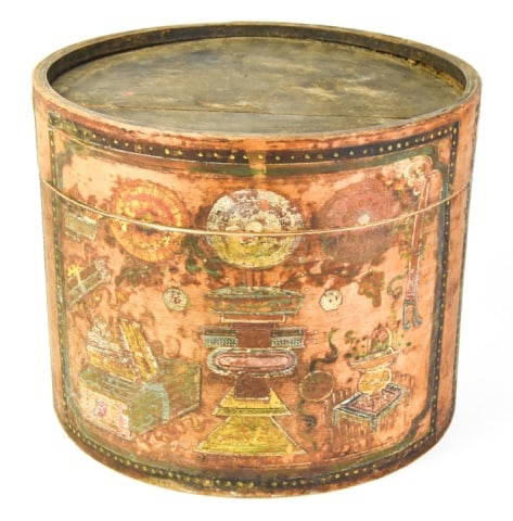 Vintage Artisan Hand Painted Cheese Box Auction