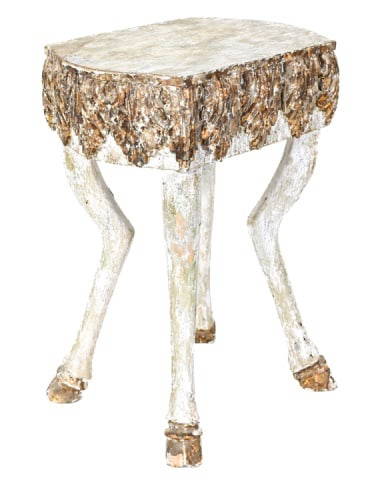 Creel & Gow Hand Carved Hoofed Leg Side Table Auction