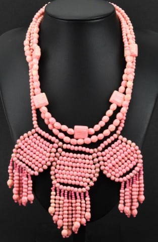 Czech Max Neiger Style Faux Coral Costume Necklace Auction