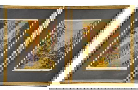 Philippe Signed Hand Colored Etching Auction