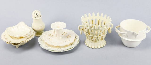 Collection Antique Leedsware Creamware Containers Auction