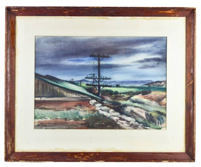 Alan Blackman Watercolor Painting Summer Shower Auction