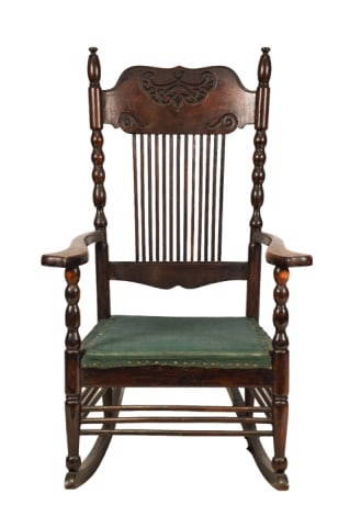 Antique Victorian Hand Carved Rocking Chair Auction