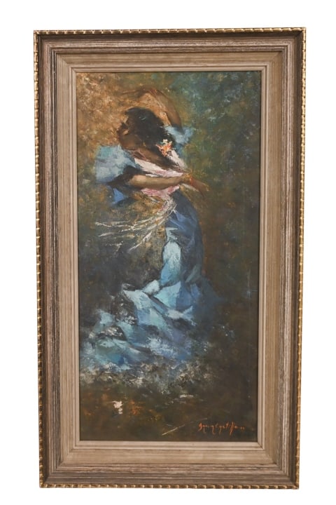 Garcia Castillo Signed Oil On Canvas Painting 1963 Auction