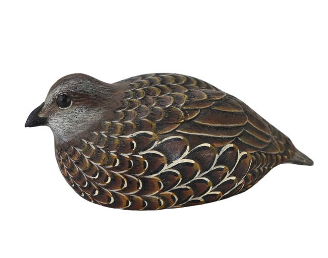 Hand Carved & Painted Quail Decoy By Brookshire