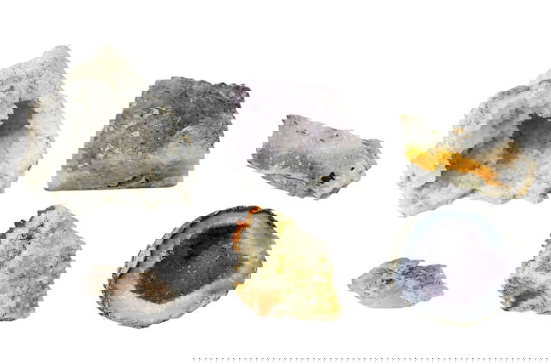 6 Natural Geode Piece Rock & Crystal Specimens