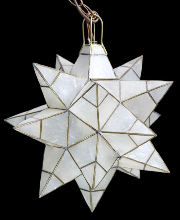 Capiz Shell Moravian Star Pendant Light Auction