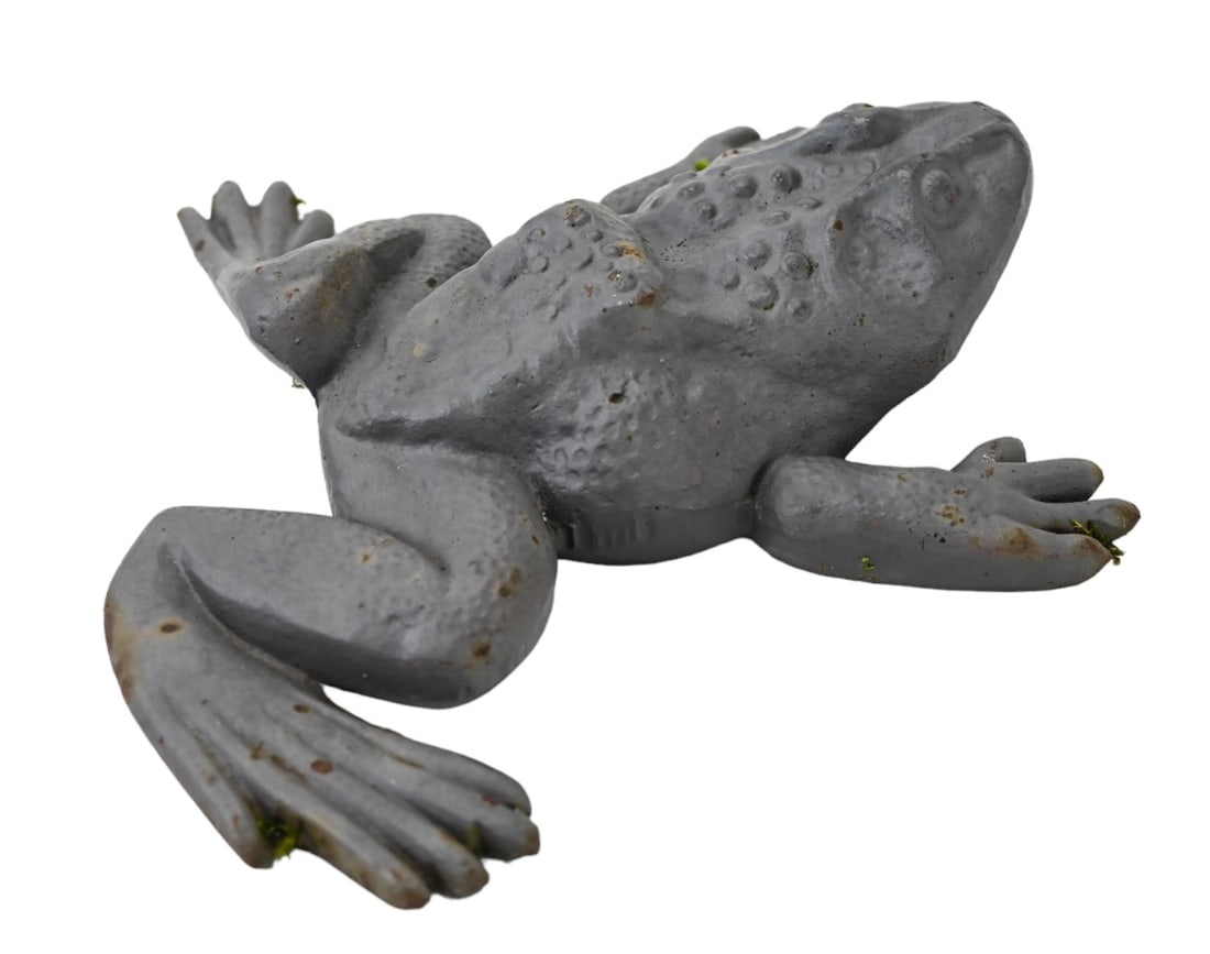 Vintage Cast Iron Frog Garden Statue Auction