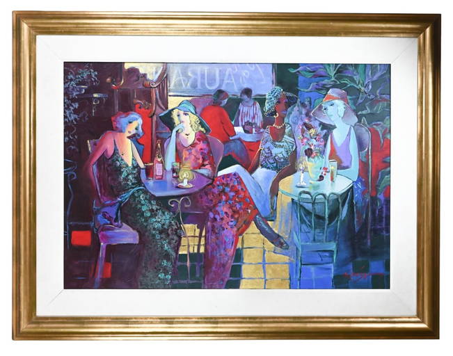 Larry Kaiser Signed Acrylic Painting Restaurant