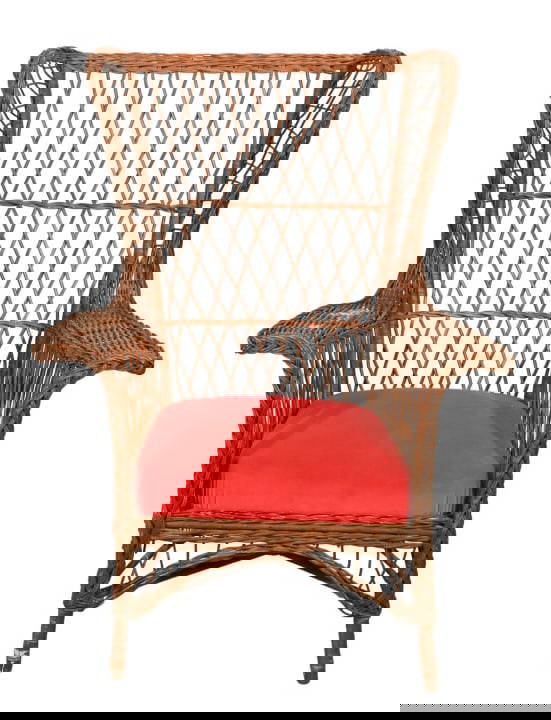 Bar Harbor Wicker Wingback Chair W Cushion Auction