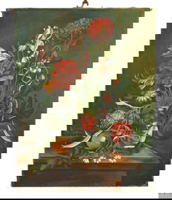 Robert Lox Floral Still Life Oil Painting