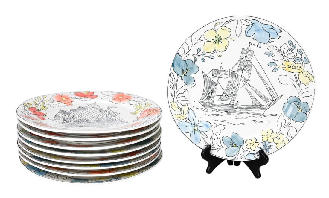 9 Molly Hatch Anthropologie Ceramic Plates Auction