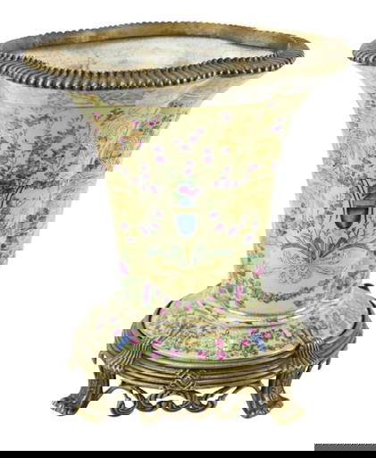 Juwc United Wilson 1897 Porcelain & Bronze Vase