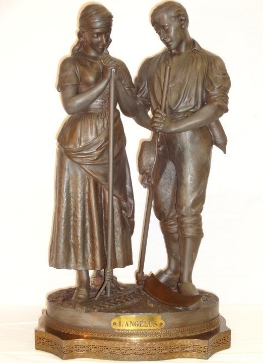 L'Angelus Bronze Sculpture Agricultural Couple