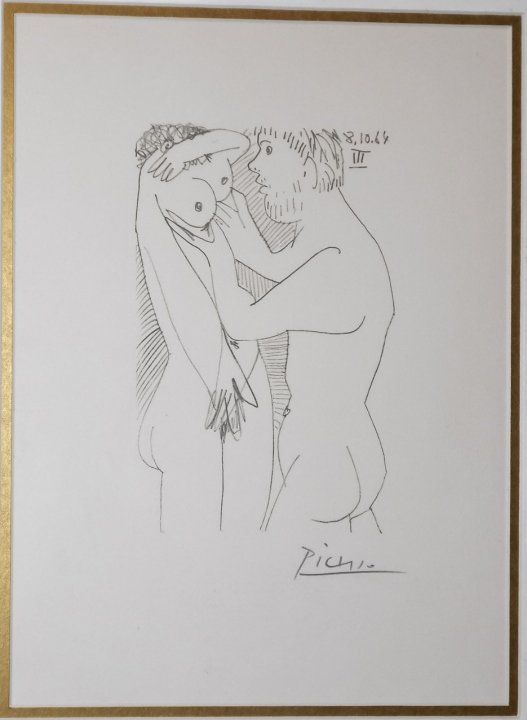 Pablo Picasso "erotic Couple" Signed Lithograph
