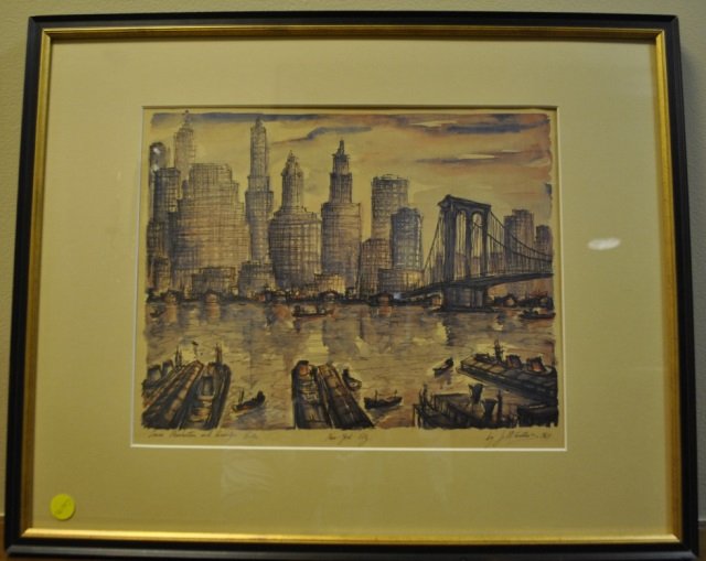 J.M Gallais - Mid Century New York City Print