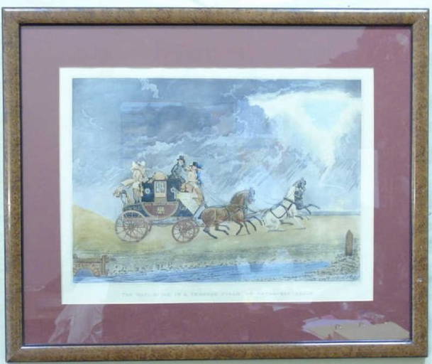 G. Reeves Lithograph Of Engraving Of Mail Coach