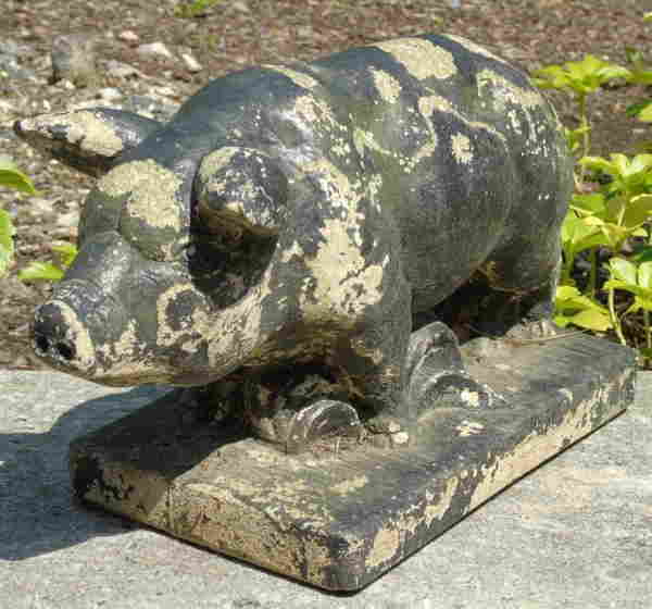 Cement Pig Garden Ornament - Jun 28, 2015 | Greenwich Auction in CT