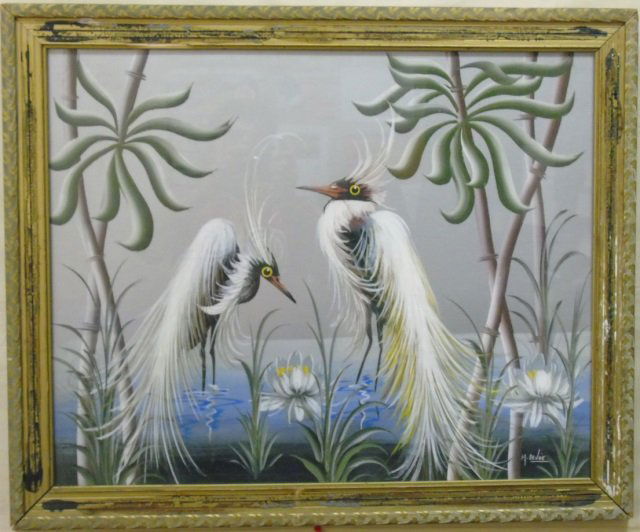 M. Devoe - Painting of 2 Egrets