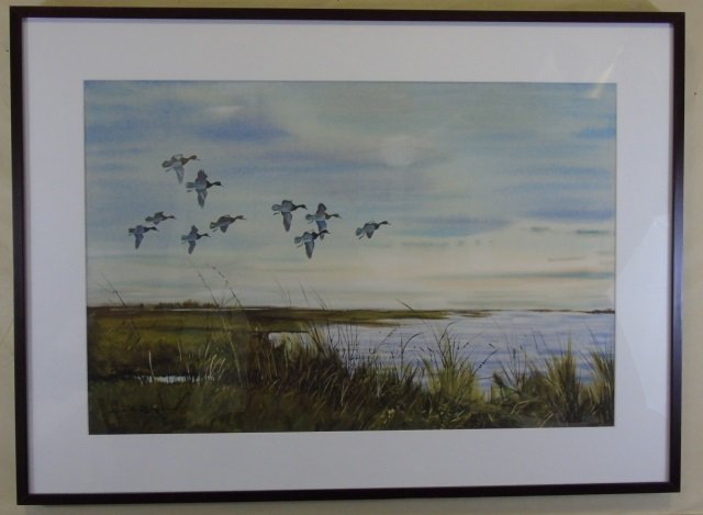 S. Scott Zuckerman Migrating Geese Watercolor
