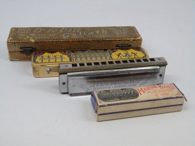 Lot Of 4 Vintage German Harmonicas