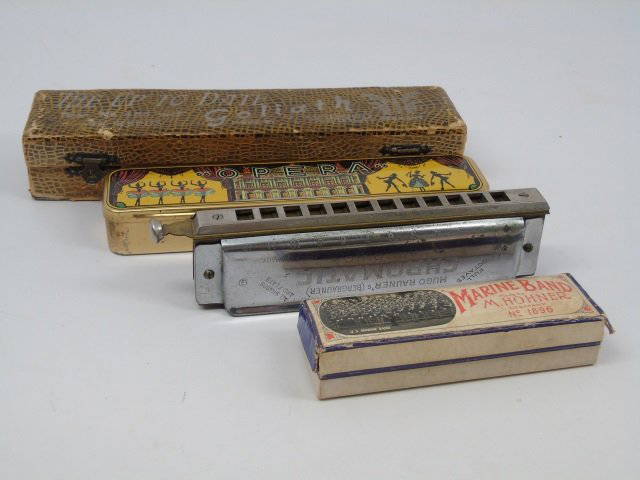 Lot Of 4 Vintage German Harmonicas