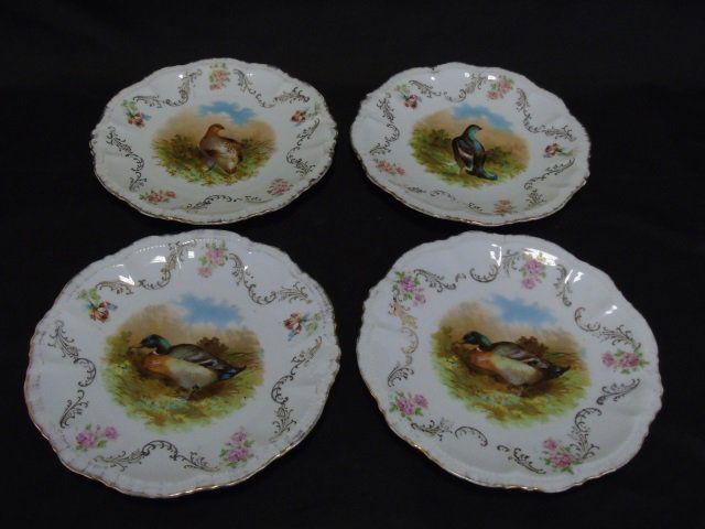 Four Antique German Bavarian Mallard Duck Plates