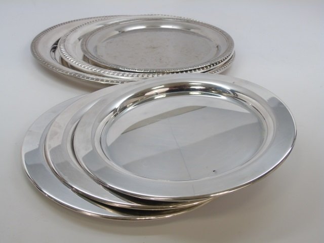 6 Vintage Silver Plate Trays Platters & Plates