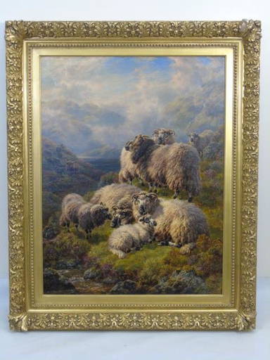 William Watson Large Landscape Painting W Sheep