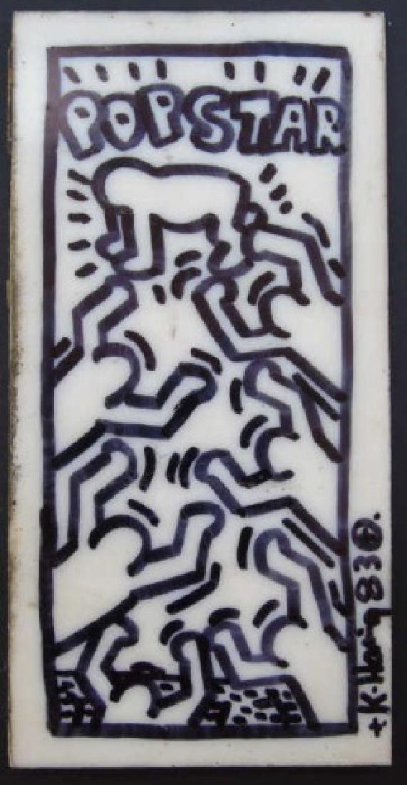 Keith Haring Signed Hand Drawn Nyc Subway Tile