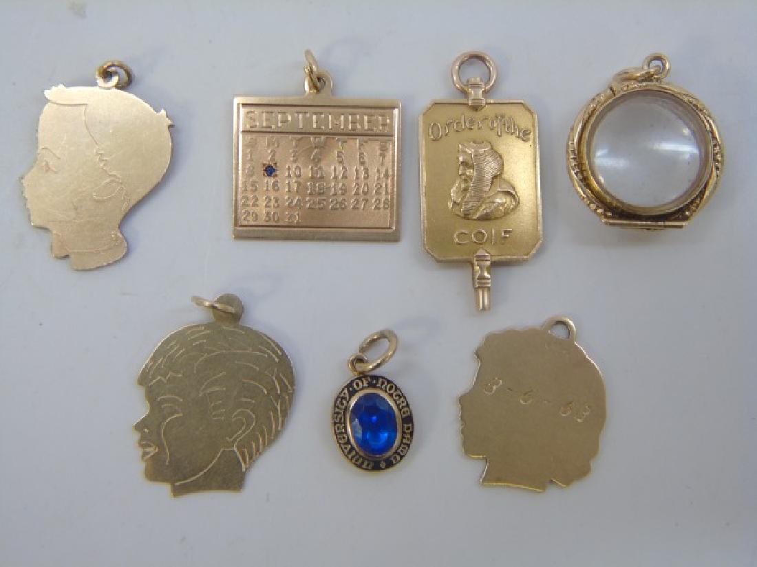 7 Assorted Vintage 14k Gold Charms / Pendants