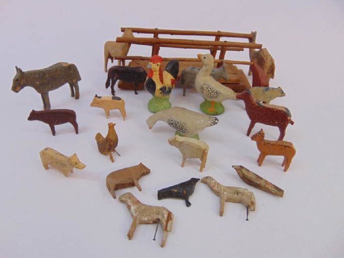 Group Of Antique German Noah's Ark Putz Animals