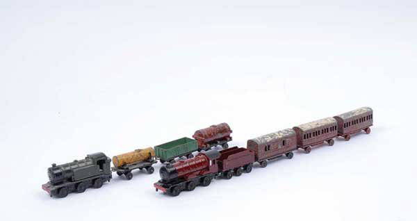 Dinky Pre War Goods And Passenger Train Sets