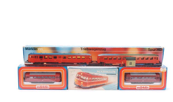 Ho Marklin 3 Rail Db Maroon Livery Railcars