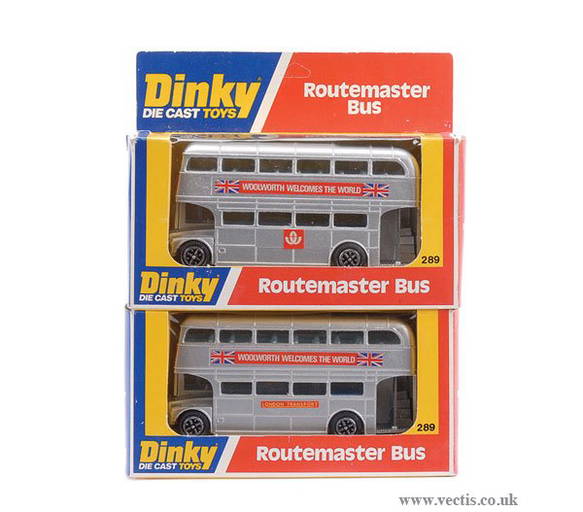 Dinky No.289 Wwoolworth's" Routemaster Bus X 2