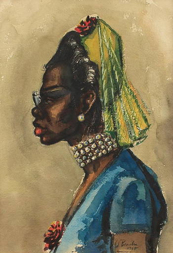 Edward Carpenter Bearden (Am. 1919-1980), The Flapper, 1945 (#0050A) on ...