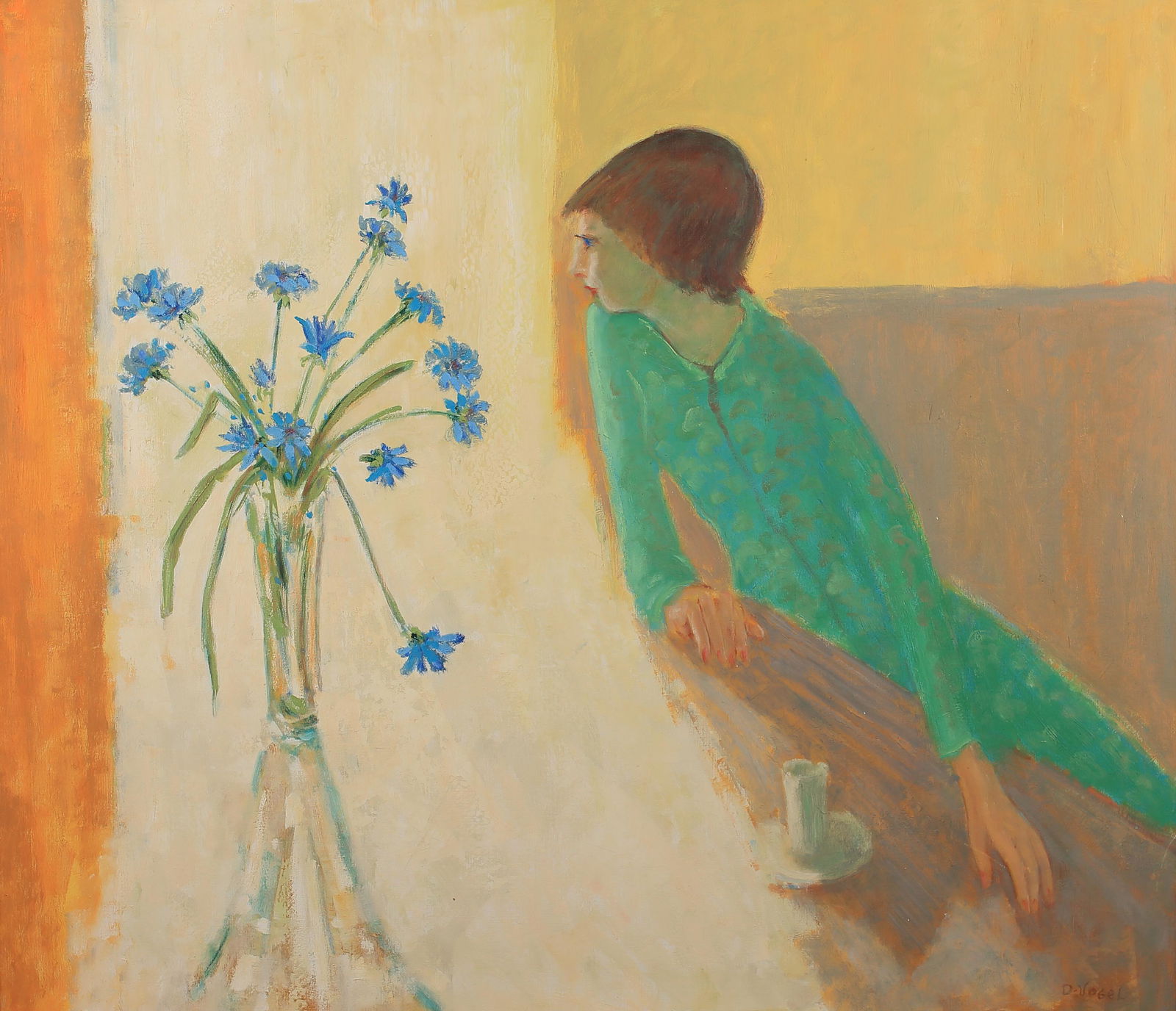 Donald Stanley Vogel (Am. 1917-2004) , Woman with Flowers - Oct 15 ...