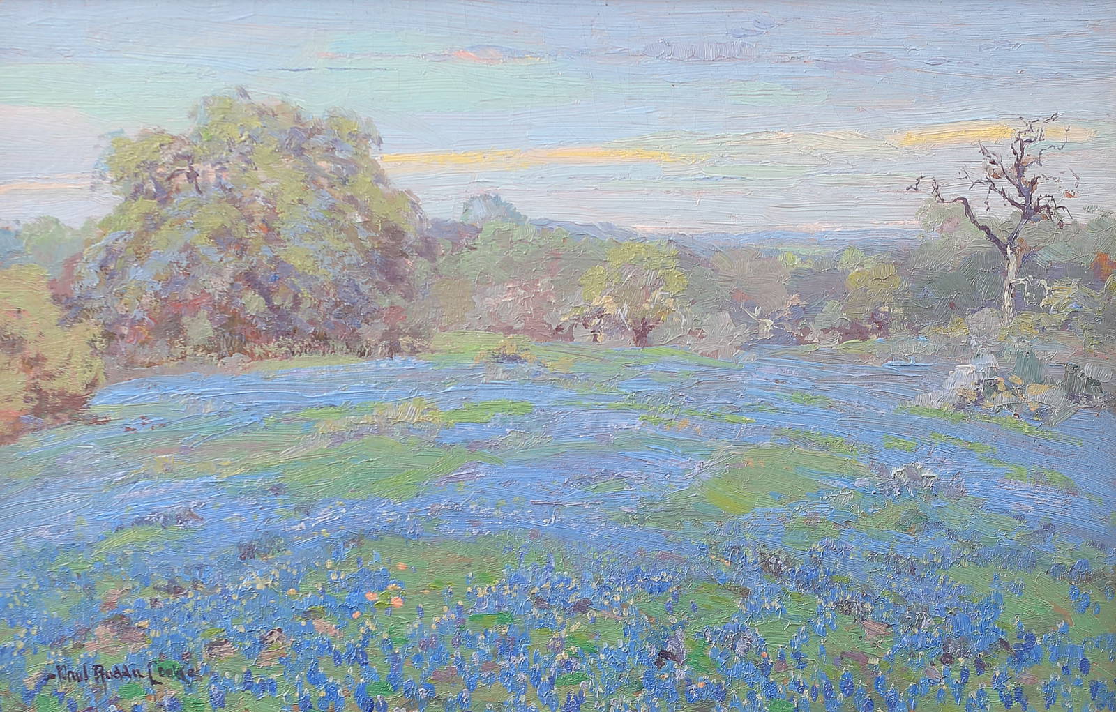 Paul Rodda Cook (am. 1897-1972), Bluebonnets, Oil On Board Auction