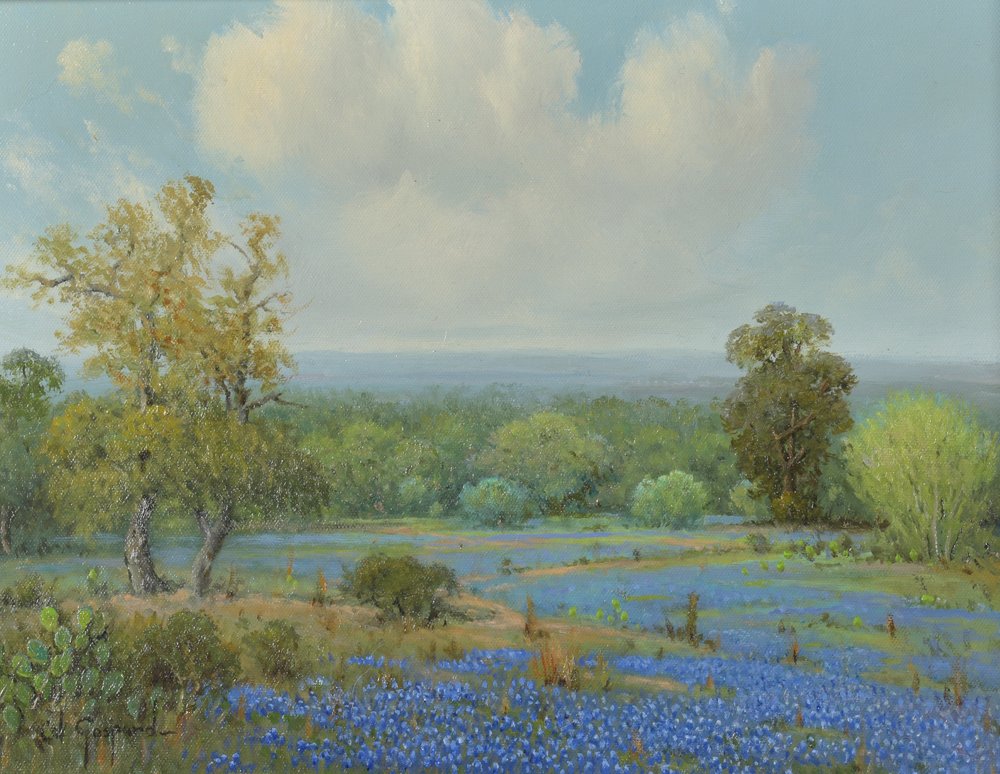 Cal Gaspard, Bluebonnet Landscape , oil on canvas