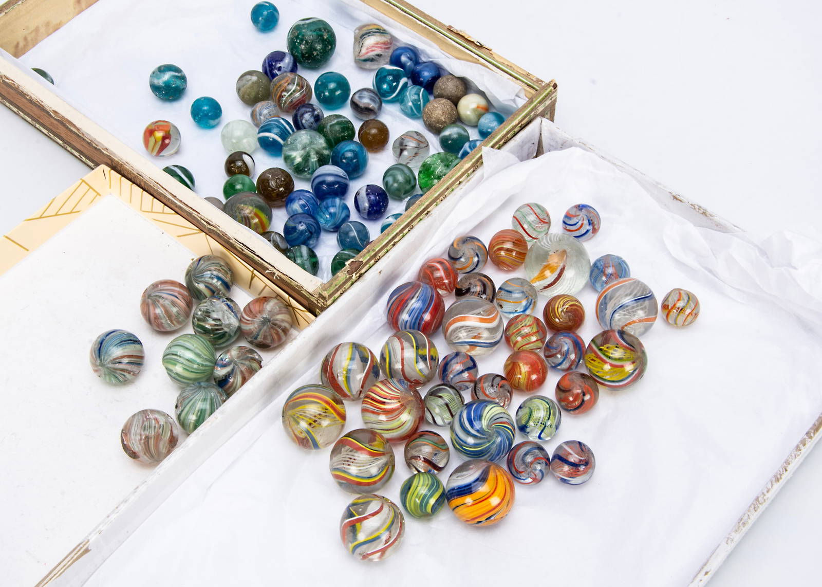A Good Selection Of Early Handmade Marbles, Auction