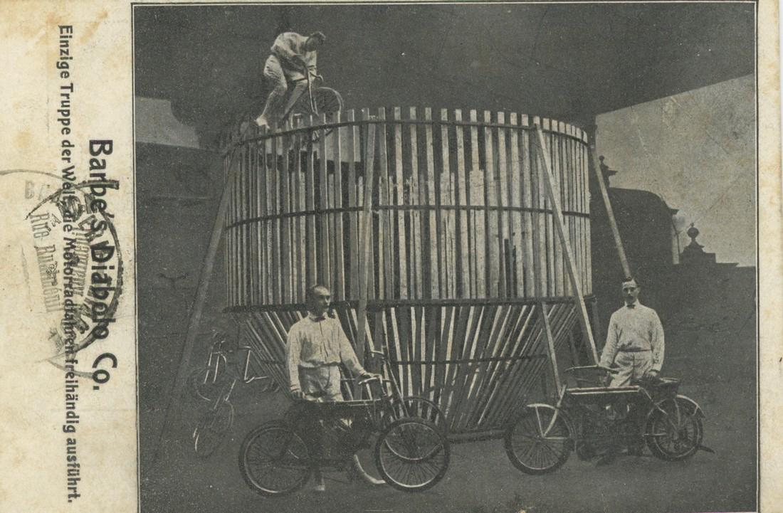 Antique Original Pc Circus Motorcycle Cage, 1900s