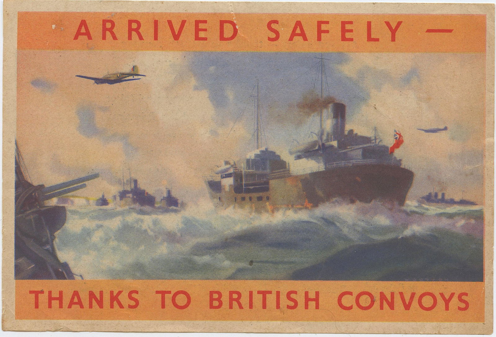 Vintage Litho Arrived Safely Thanks To British Convoys