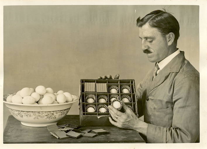 Antique Original Photograph Egg Packing Inventor