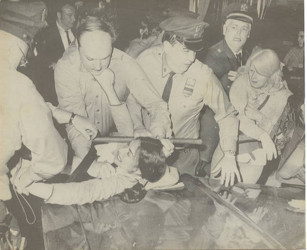 Vintage Rare Historical Photo Police Women Battle, 1971