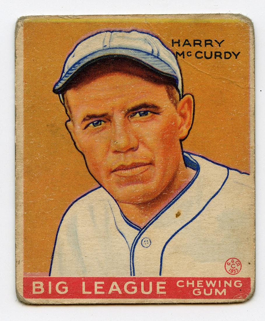 Baseball Card Harry Mccurdy Philadelphia Phillies, 1933 Auction