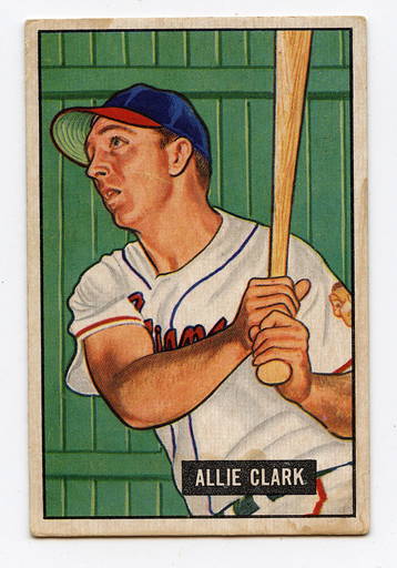 Baseball Card Allie Clark Indians, 1951