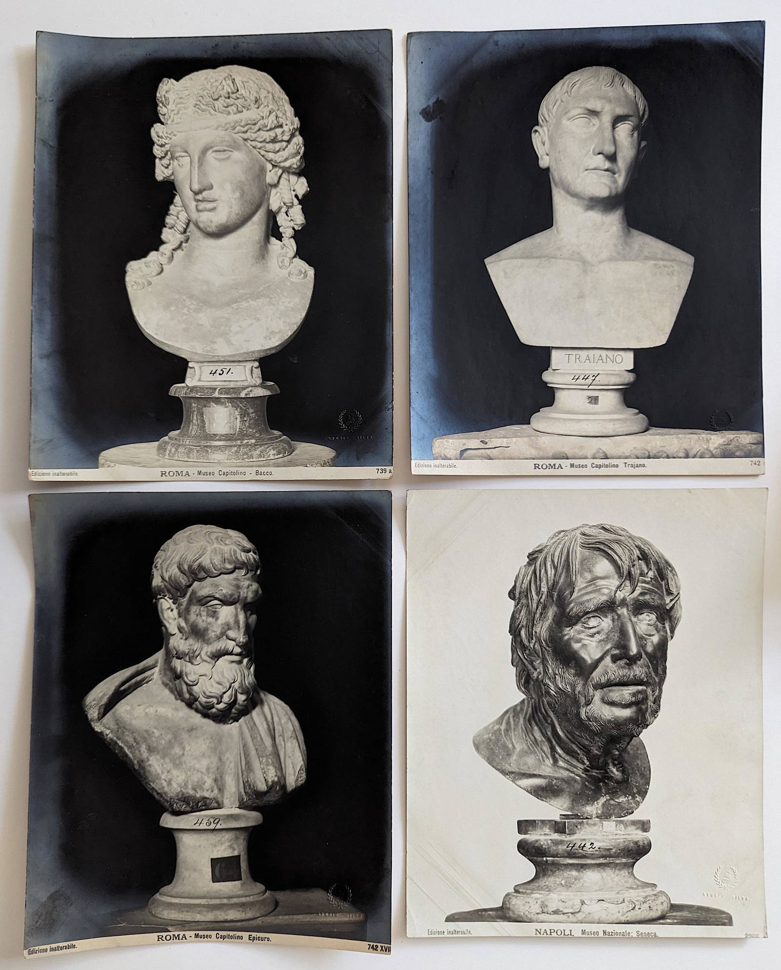 Antique Group 4 Silver Photos Art Sculptures By Silva Studio Auction