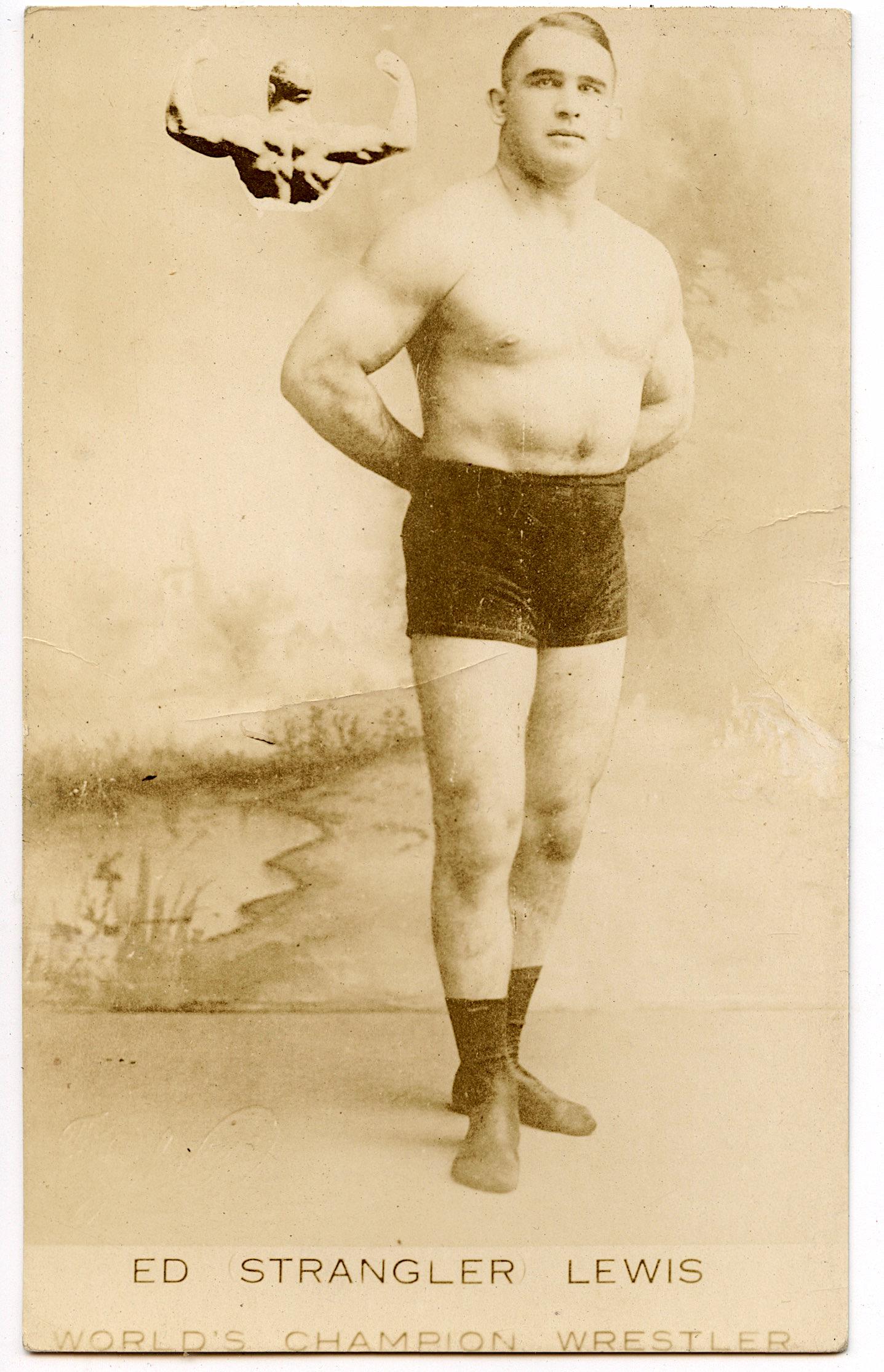 Antique Postcard Photo Ed Strangler Lewis Wrestler Auction