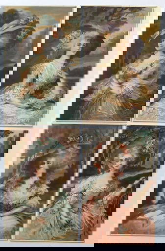 Vintage Original Set 4 Beautiful Rare Postcards